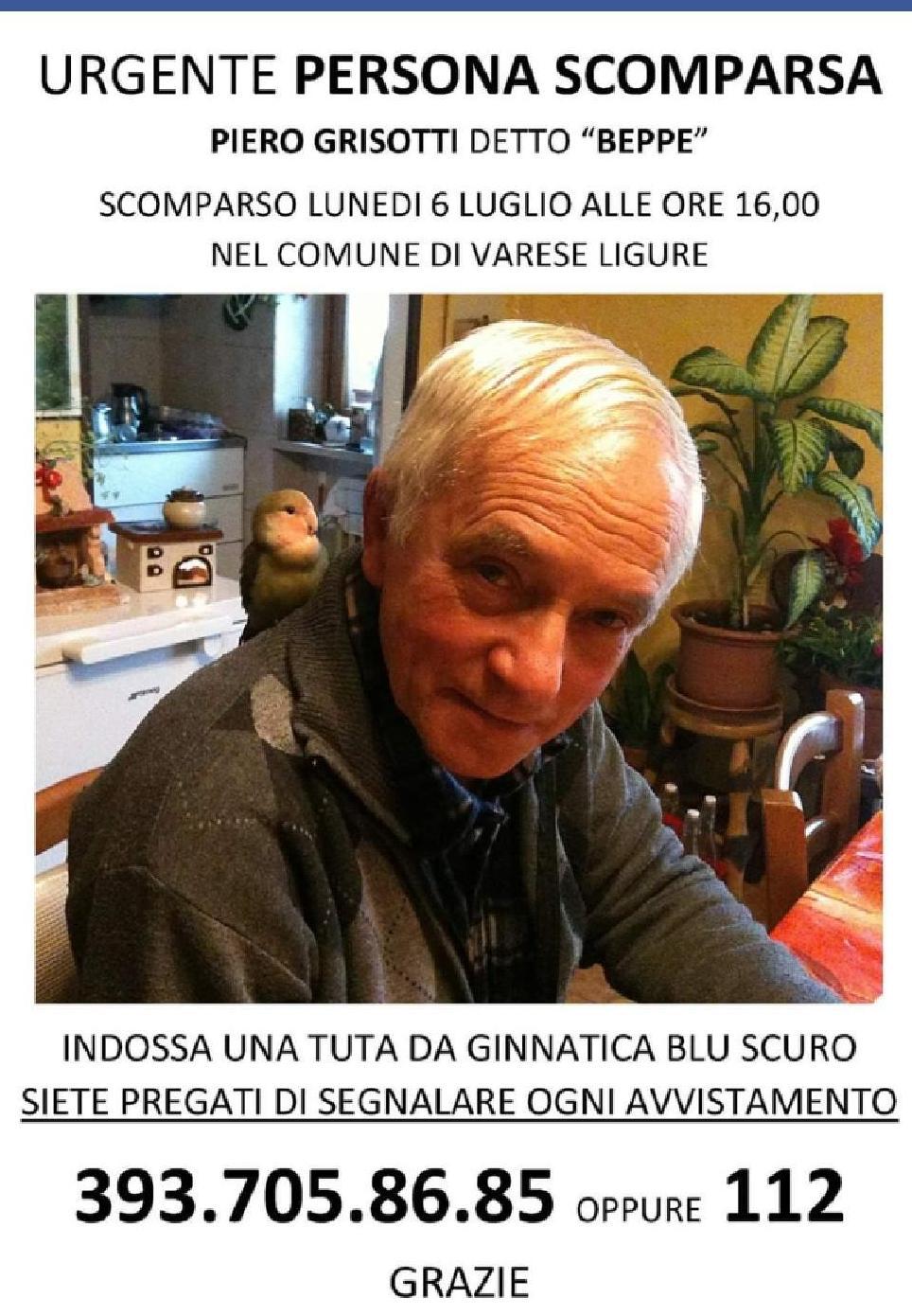 A più di un mese dalla scomparsa, riprese le ricerche di Piero Grisotti ...