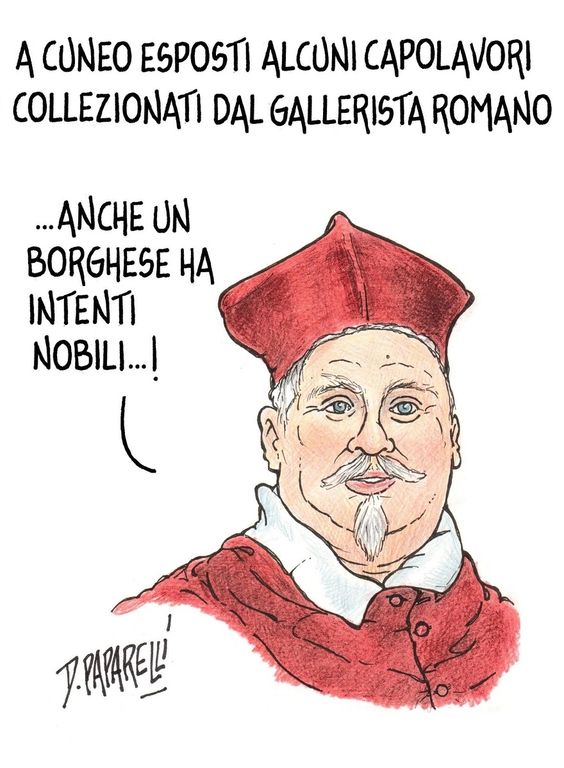 La vignetta di Paparelli celebra la mostra con le opere della Galleria ...